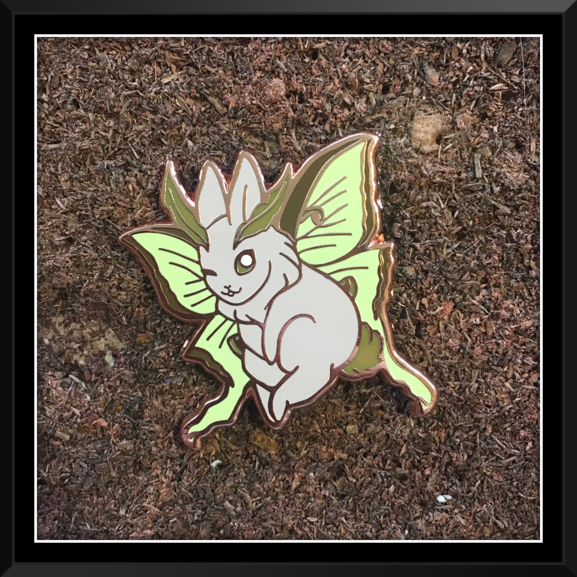 Lunar Moth Bun (Bunny) Hard Enamel Pin - Studio Min Bin Bin