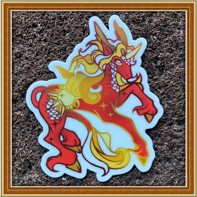 Sun Kirin - (die cut) Patreon Sticker September '22 - Studio Min Bin Bin