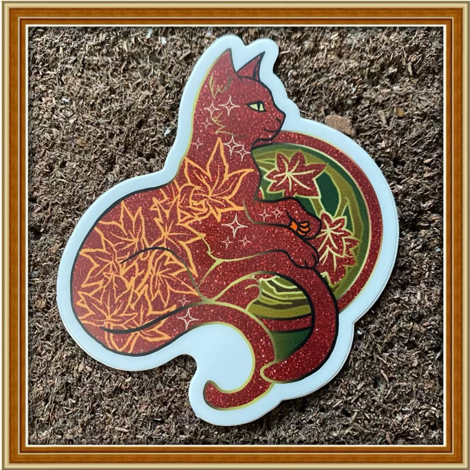Momiji Nekomata - (Die Cut) Patreon Sticker Aug '23 - Studio Min Bin Bin